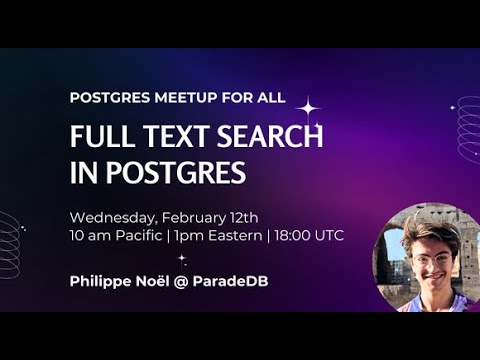Full Text Search In Postgres W Philippe Noël Youtube