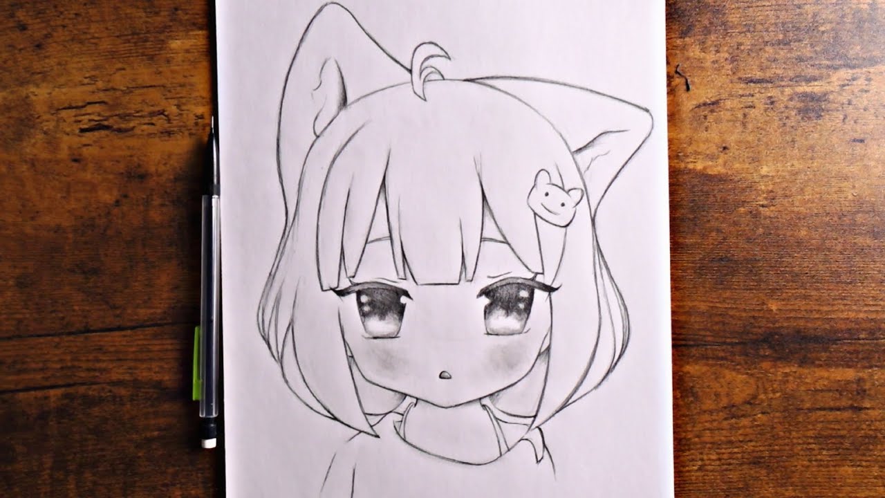 How To Draw A Cute Anime Girl Step By Step Animeoutline Step By Step