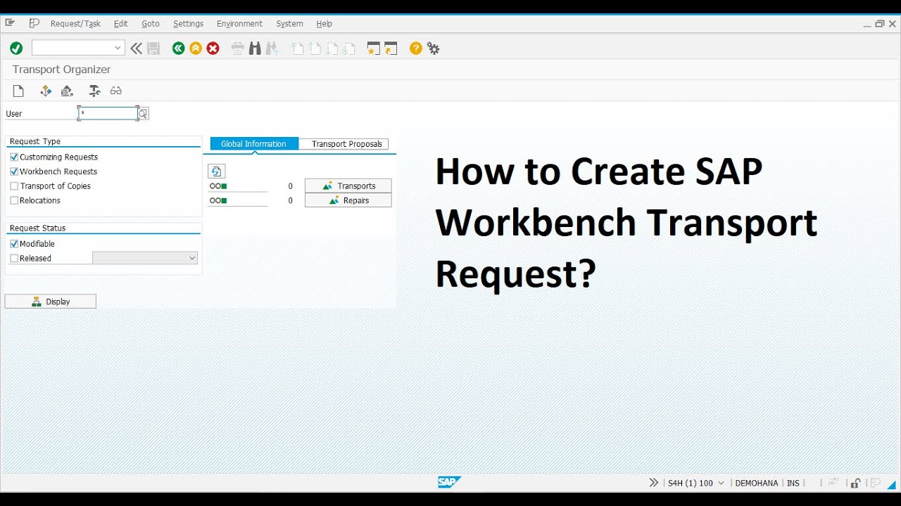 How To Create Sap Workbench Transport Request Transport Management