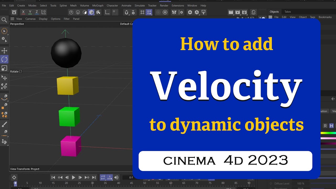 How To Add Custom Initial Velocity To Dynamic Objects In Cinema 4d 2023