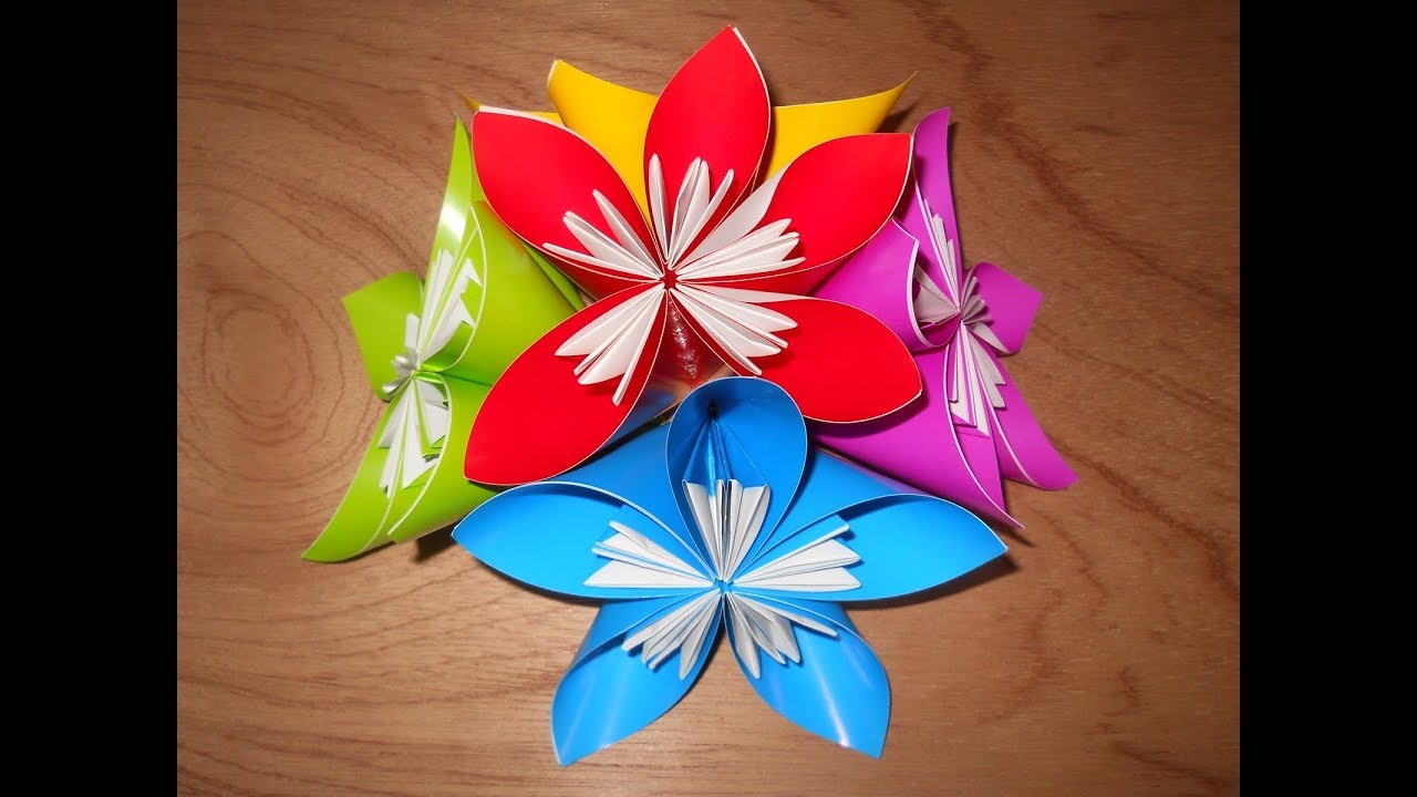 How To Make An Origami Paper Flower For Wall Decoration Easy Origami