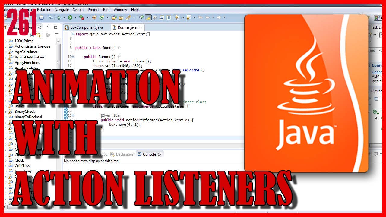Java Animation With Action Listener And Timer Youtube
