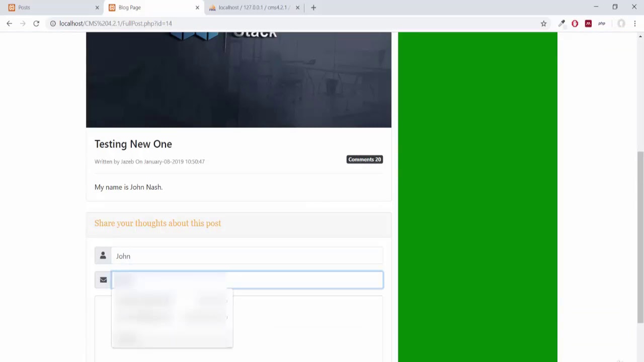 Cms Inserting Comment In Database Using Php Youtube