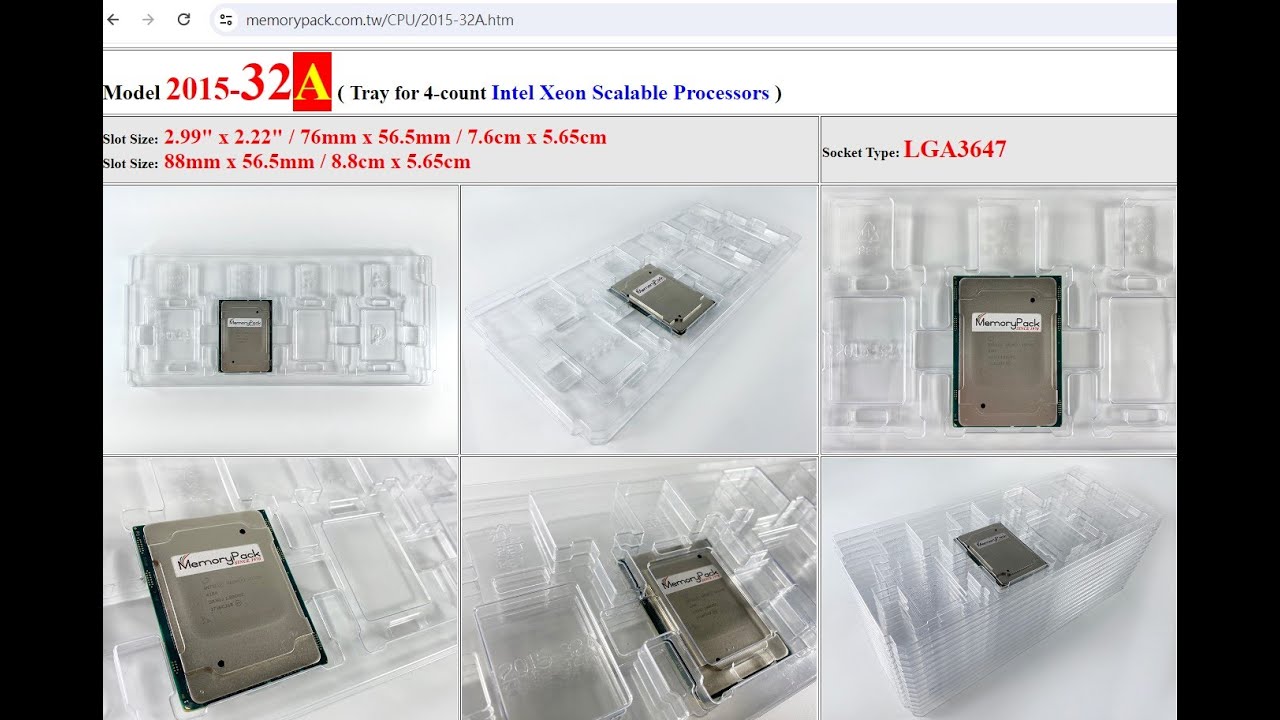 Lga3647 Cpu Tray 76x56 5 Memorypack 2015 32a Youtube