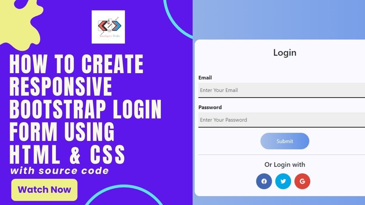 How To Create Responsive Bootstrap Login Form Using Html Css 2023