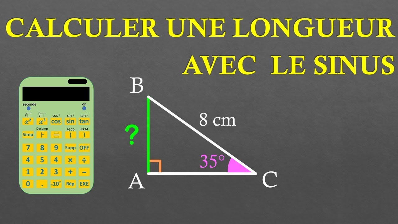 3e Calculer Une Longueur Avec Le Sinus Youtube