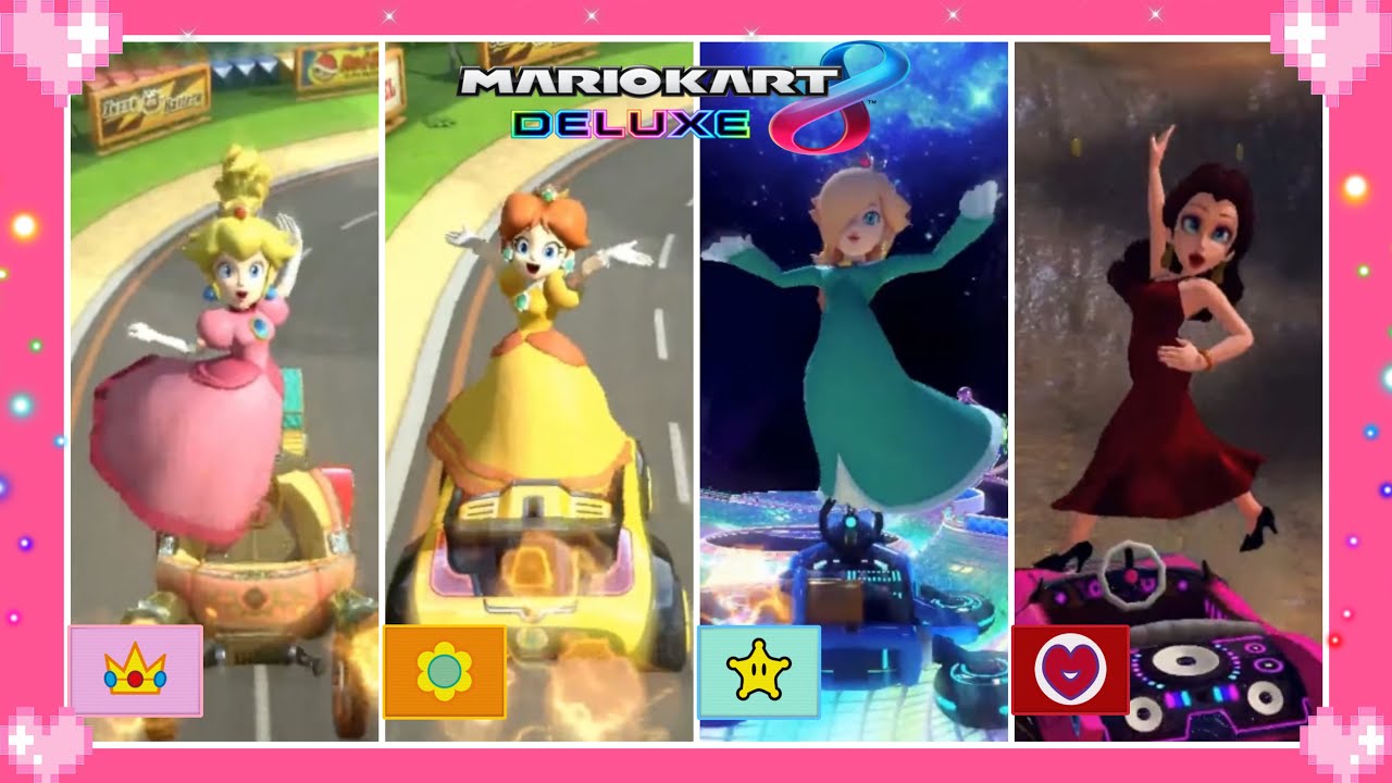 рџ Mario Kart 8 Deluxe Peach Daisy Rosalina Pauline Stunts And