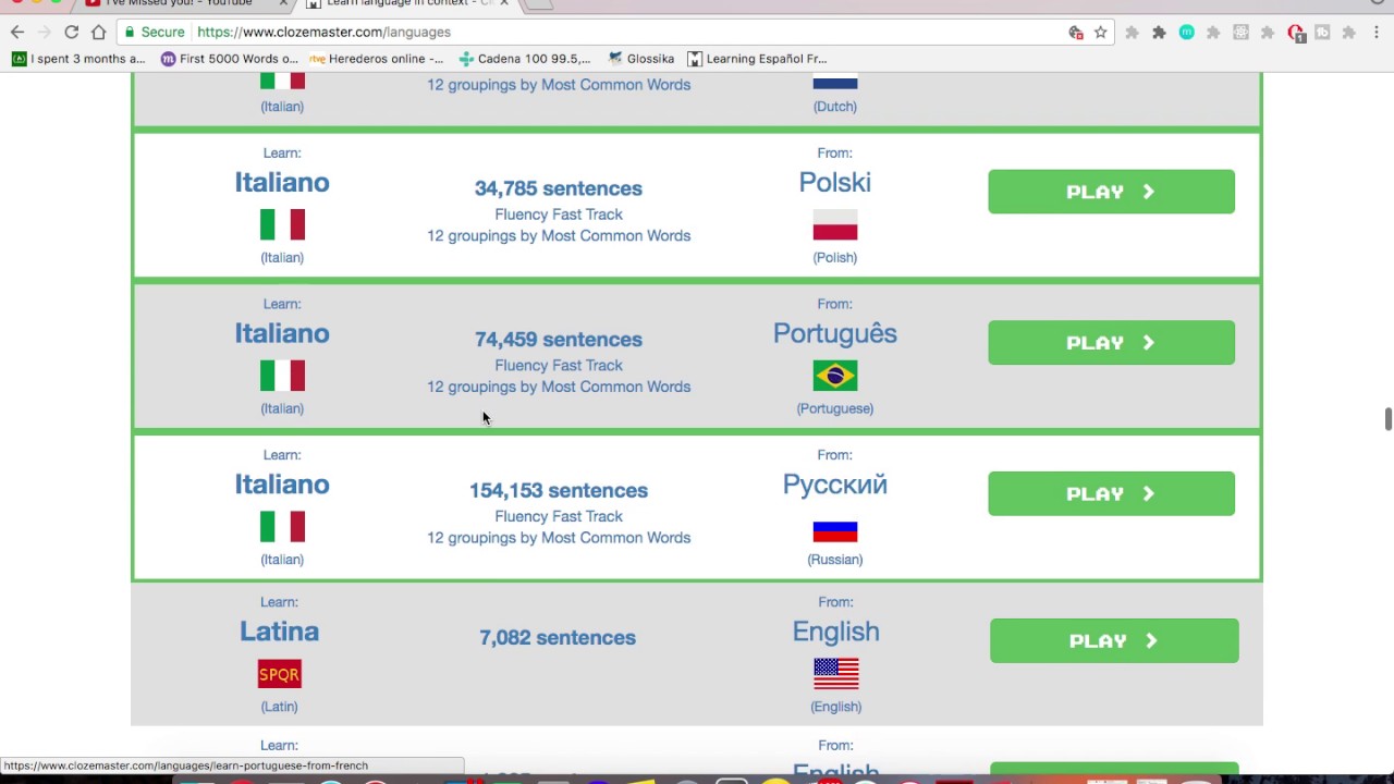 Clozemaster Review For Learning Languages Youtube