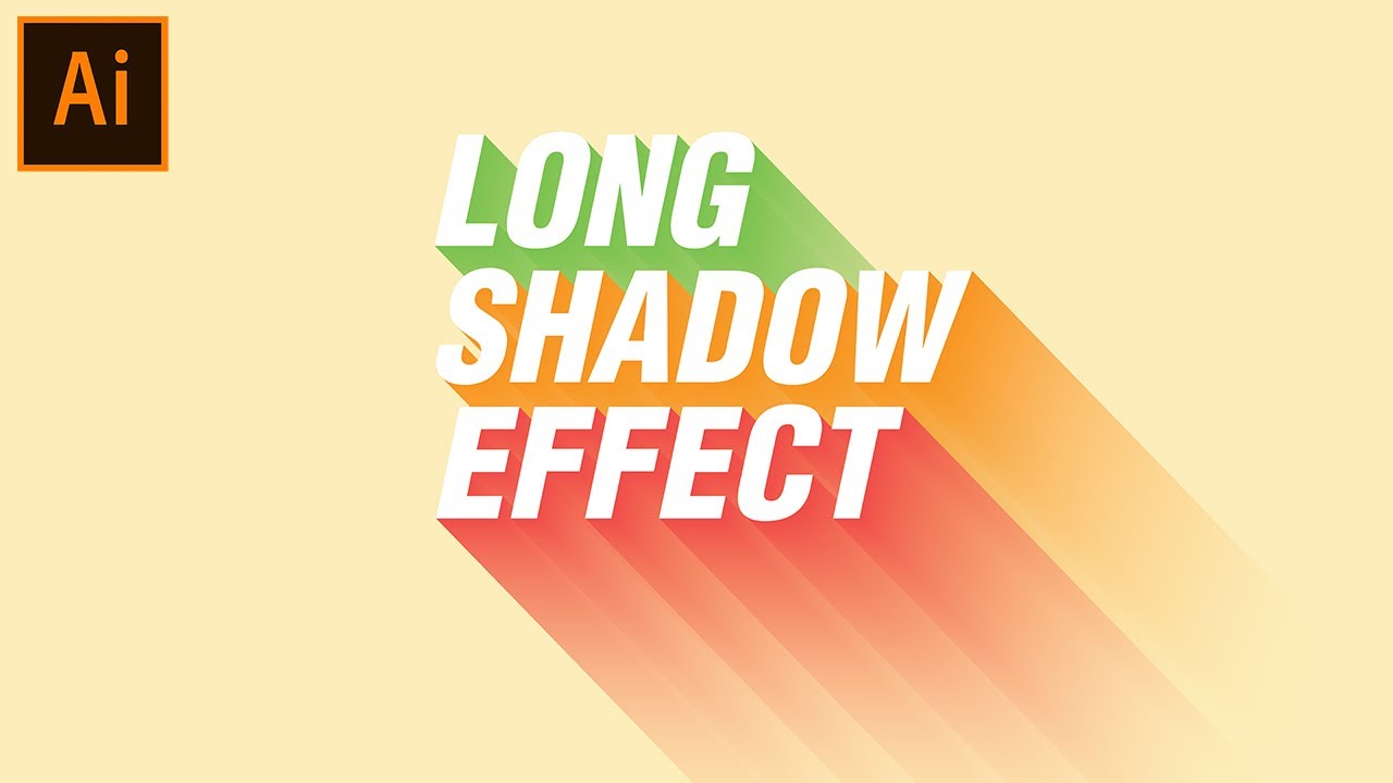 Tutorial Long Shadow Text Effect Di Adobe Illustrator Youtube