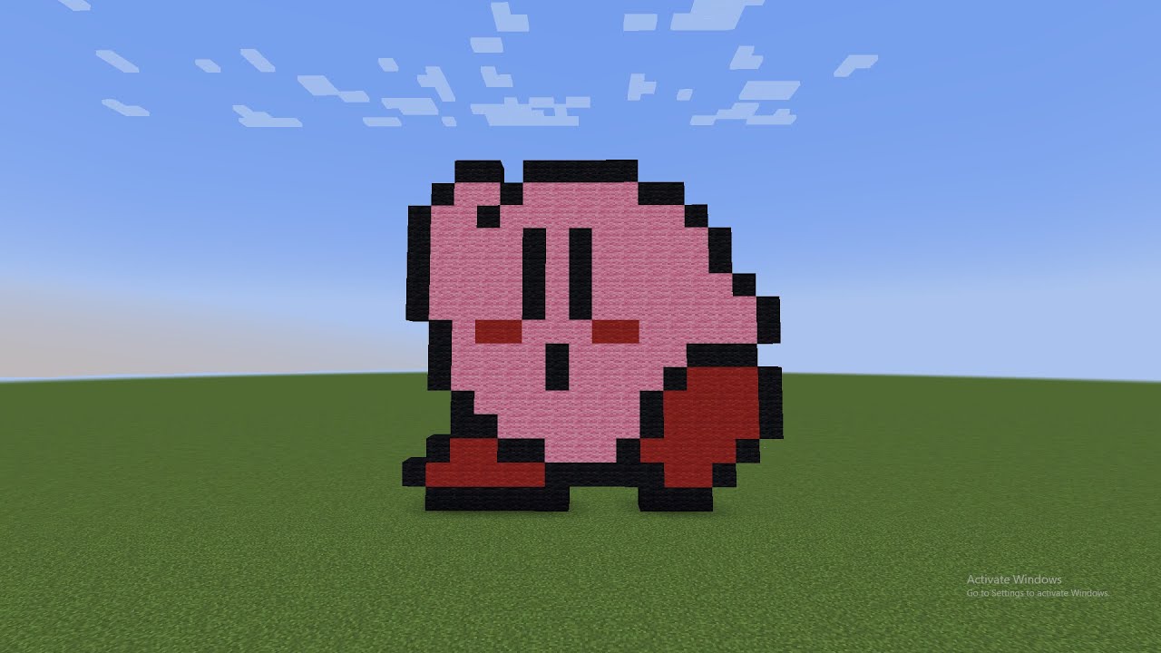 How To Make A Kirby In Minecraft Pixel Art Tutorial Youtube