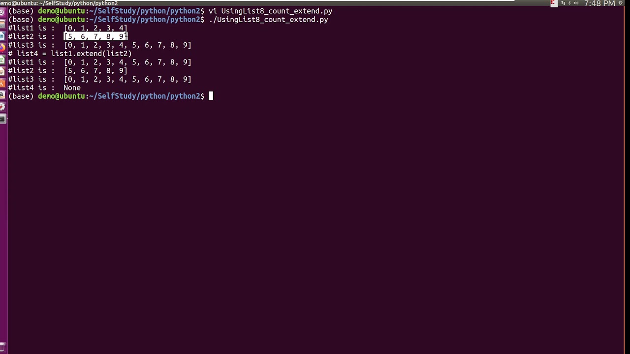 Python2 List Extend Youtube
