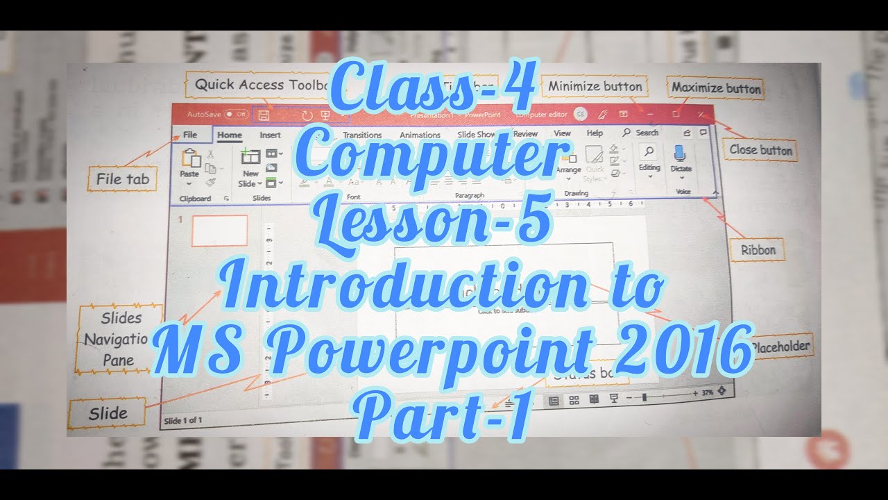 Class 4 Computer Lesson 5 Introduction To Ms Powerpoint 2016 Part 1