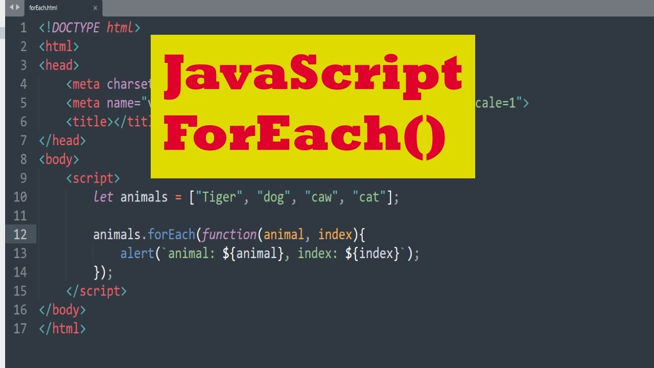 Javascript Tutorials Foreach Youtube