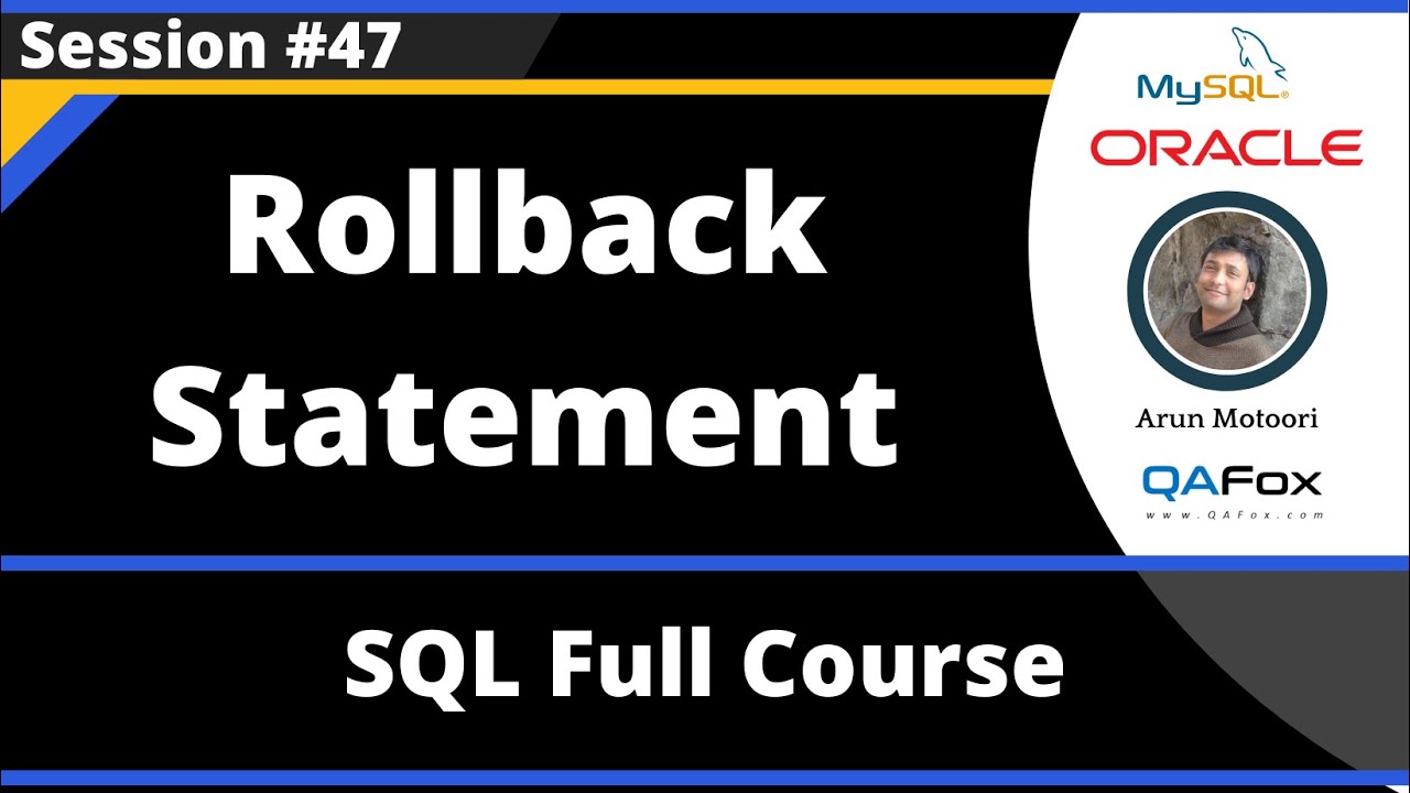 Sql Part 47 Rollback Statement Youtube