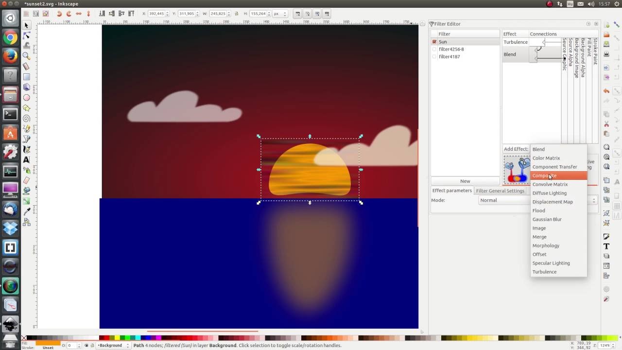 Inkscape Drawing A Sunset 5 Youtube