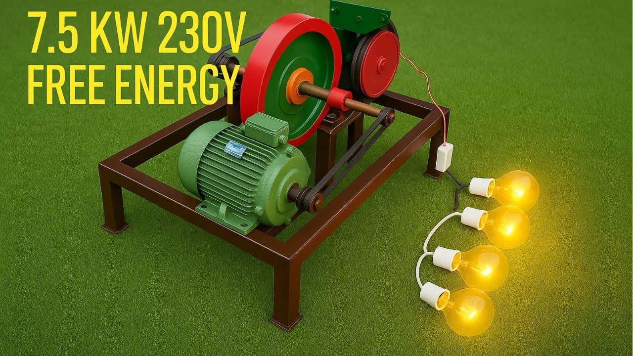 How To Make Free Electricity At Home 7kw 230v Free Energy With Flywheel