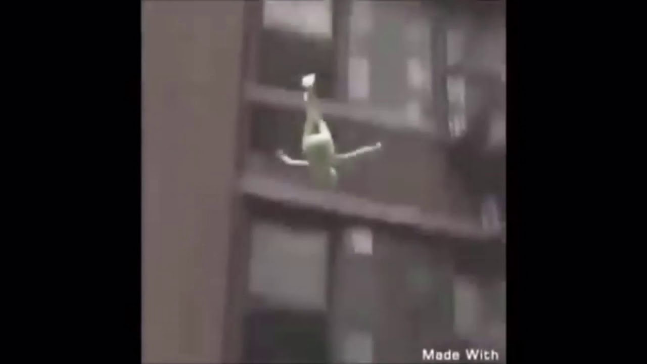Kermit Jumps Off Building Meme Youtube