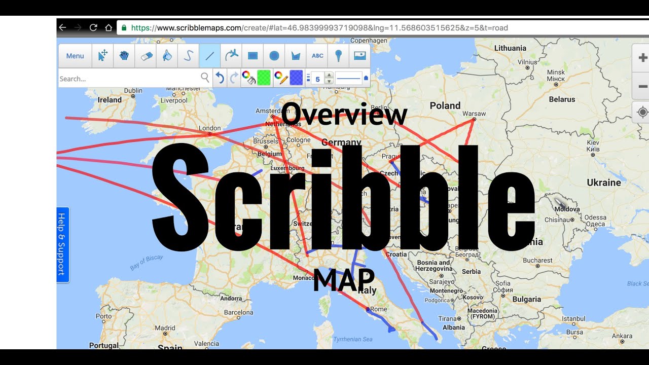 Scribble Map Overview A Very Good Map App Map Software Youtube