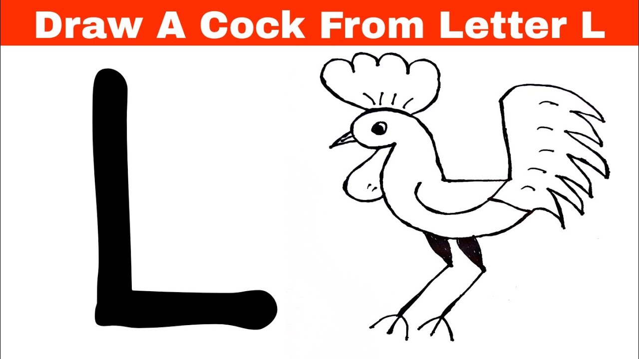 How To Draw A Cock From Letter L рџђ Step By Step Drawingаґ How To Draw A