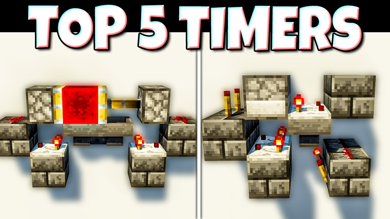 5 Adjustable Timers In Minecraft How To Make Redstone Clock Circuits