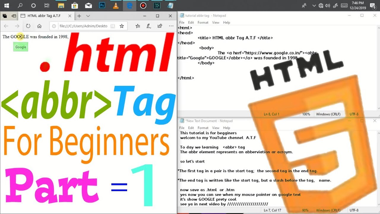 Html For Beginners How To Use Abbr Tag Youtube