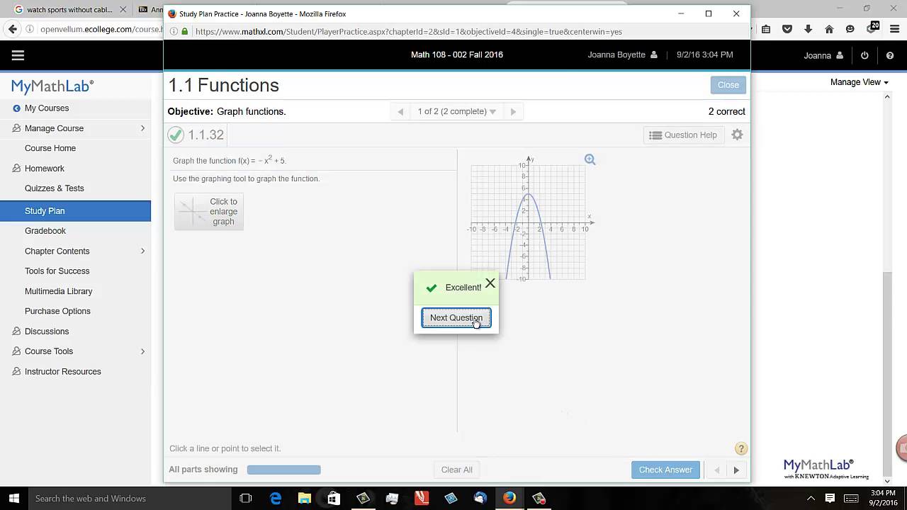 Mymathlab And Graphing Youtube