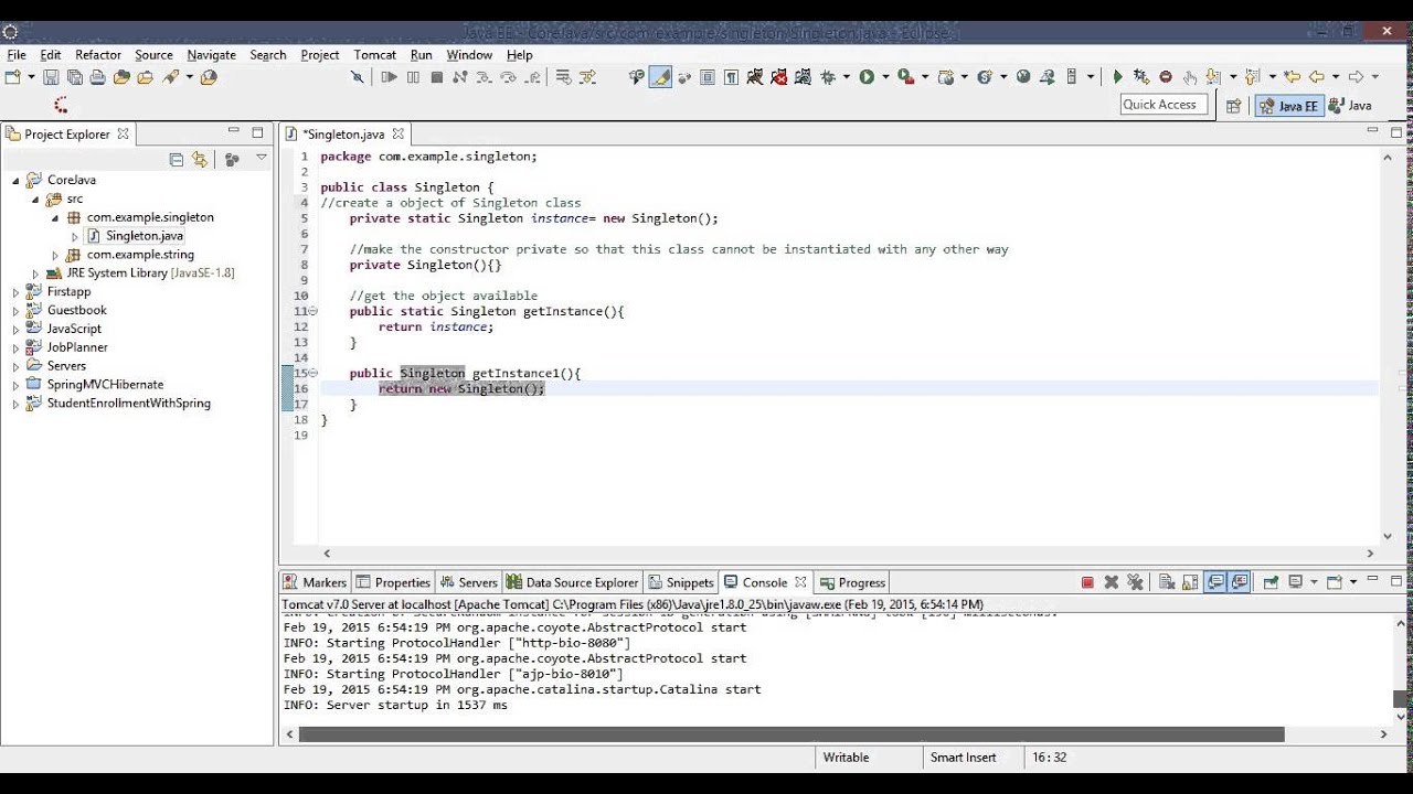 Singleton Design Pattern In Java Youtube