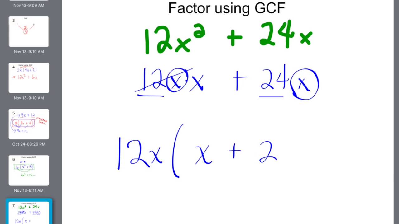 Factoring Using Gcf Youtube