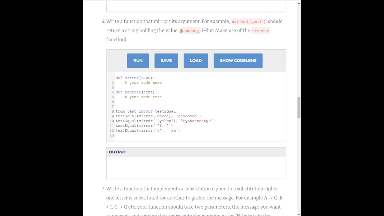 Lc101 Think Python Chapter 9 Exercises 5 6 Youtube