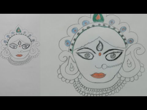 How To Draw Maa Durga Easy Line Drawing For Beggeiner S Satabdi