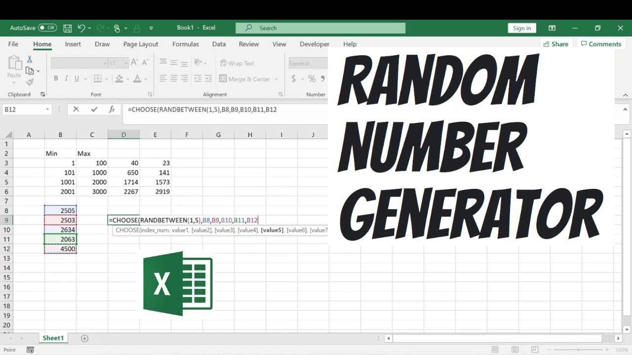 How To Make A Random Number Table In Excel At Matthew Fisken Blog