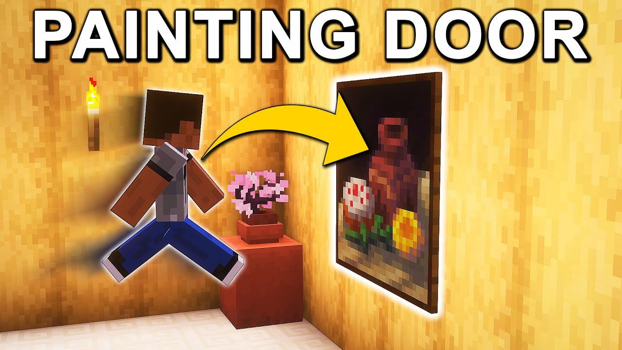 Easy Painting Secret Door In Minecraft Tutorial Youtube