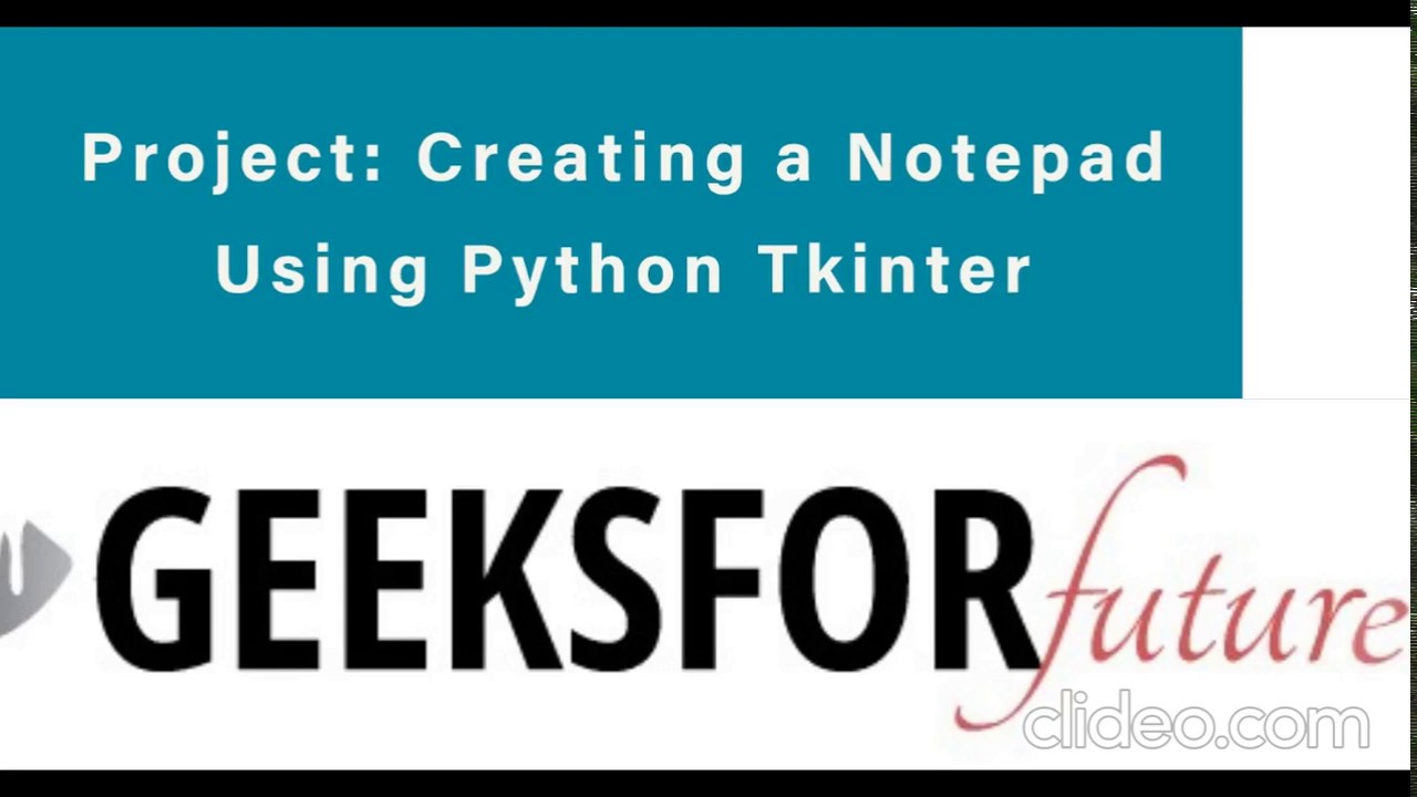 Creating A Notepad Using Python Tkinter Youtube