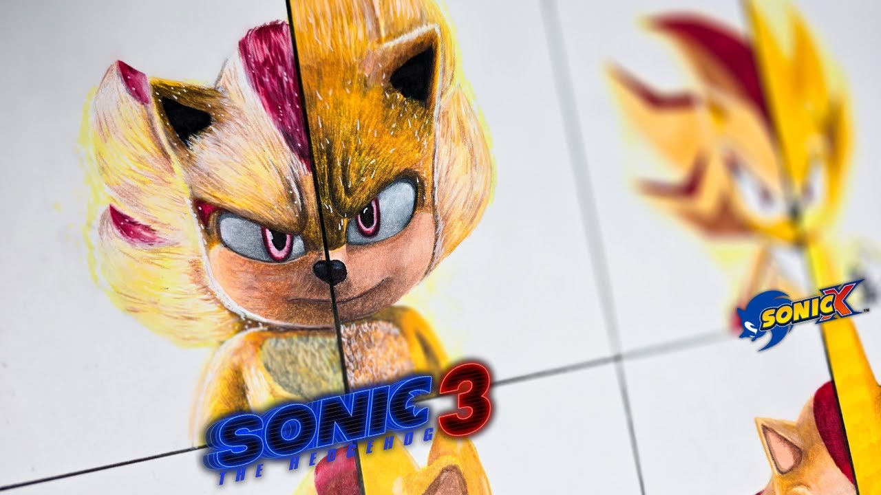 Drawing Super Shadow Vs Super Sonic In 4 Different Styles Youtube