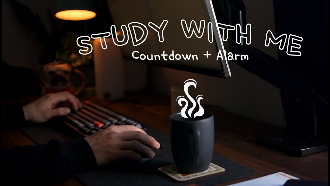 2 Hour Study With Me Calm Rain With Countdown Alarm Day 8 Youtube