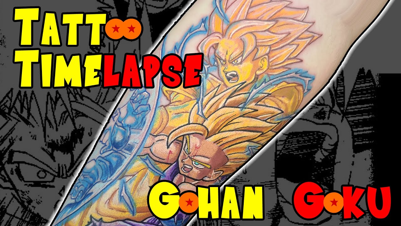 Dragonball Z Gohan With Goku Anime Tattoo Timelapse Youtube
