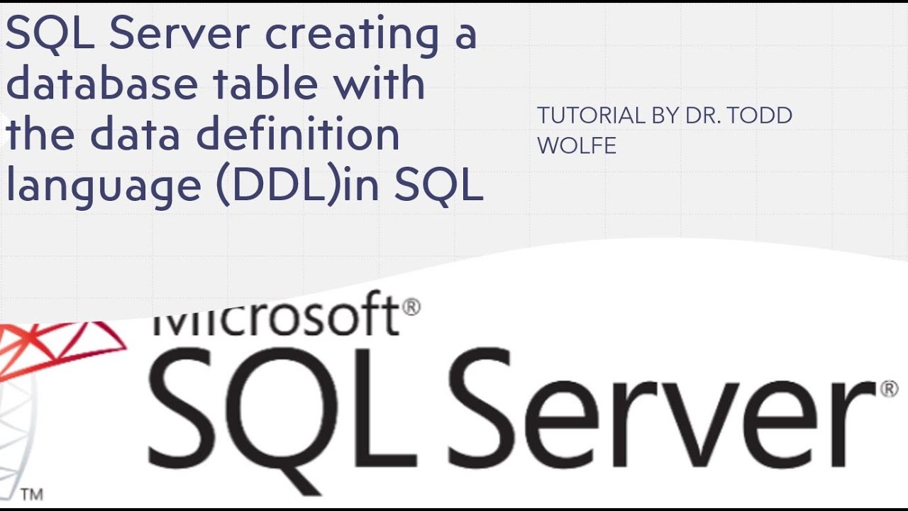 Sql Server Tutorial Create Table Ddl Using Sql Server Management