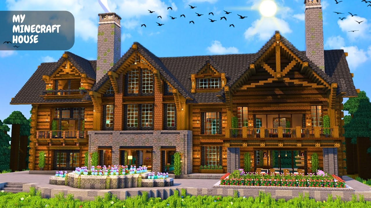 Minecraft How To Build A Large Spruce Mansion Tutorial Youtube