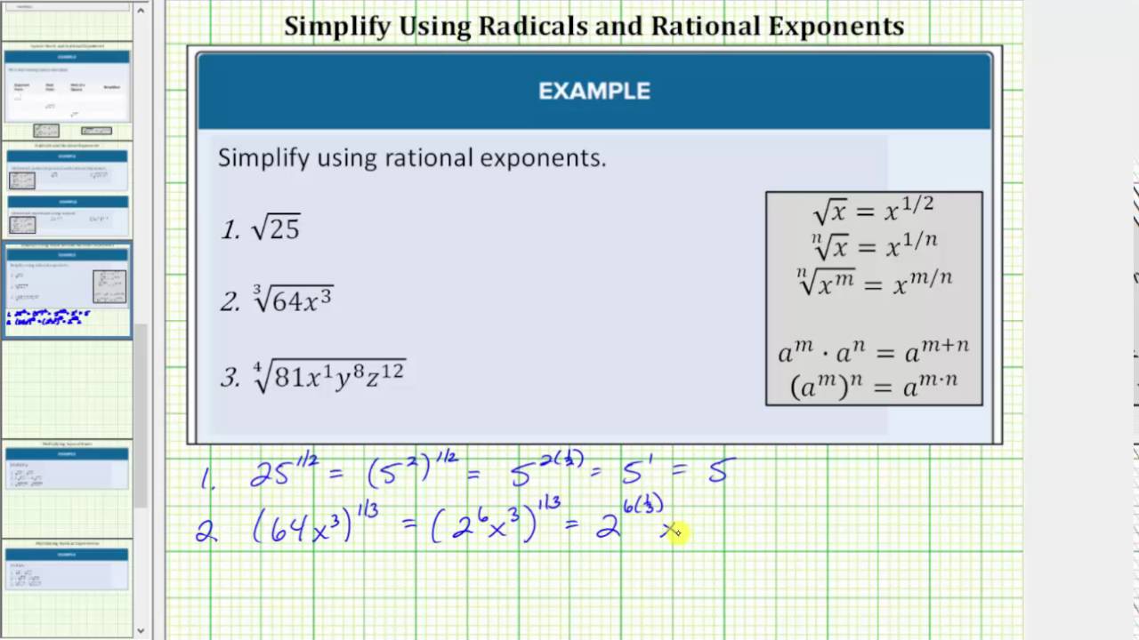 Simplifying Radicals Chart Simplifying Radicals Review Tpt