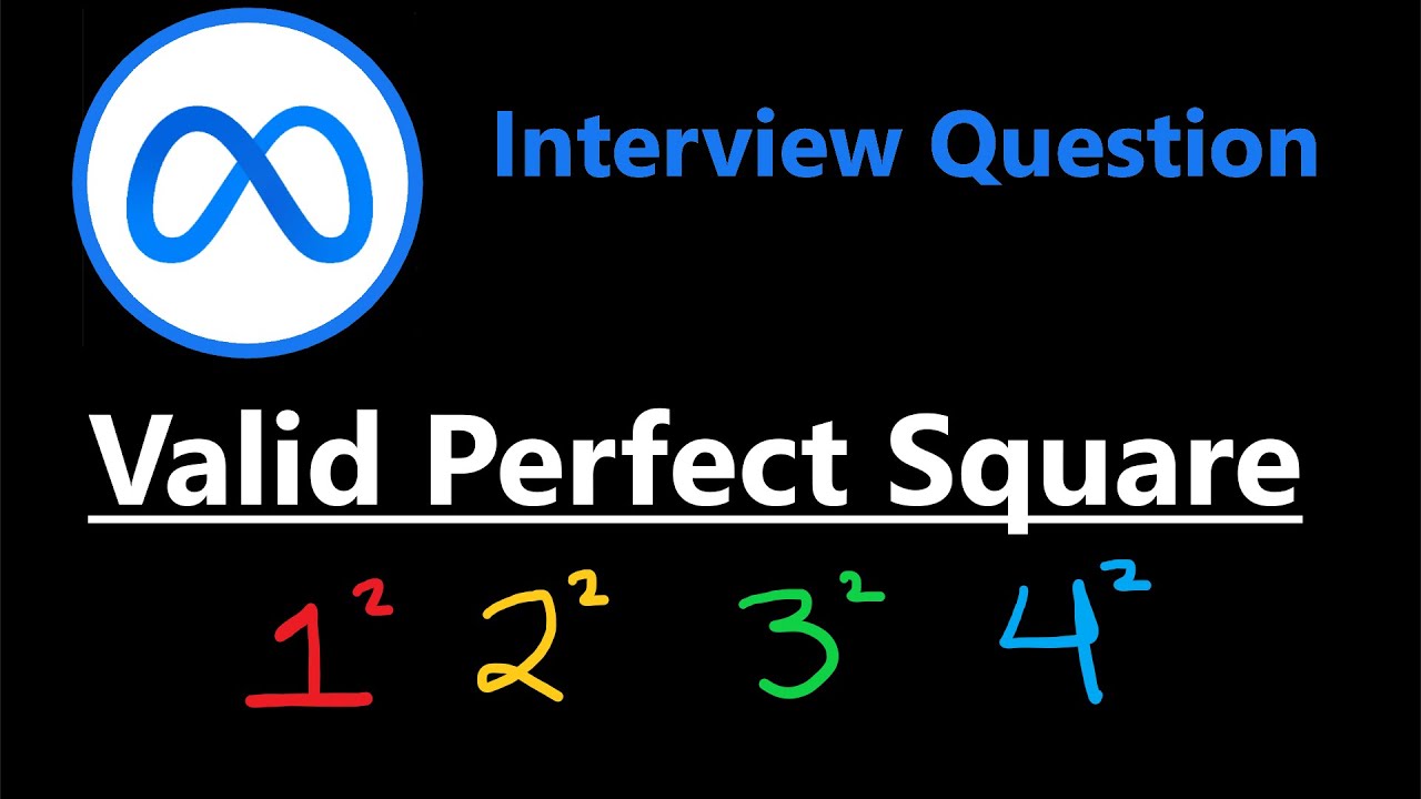 Valid Perfect Square Leetcode 367 Python Youtube