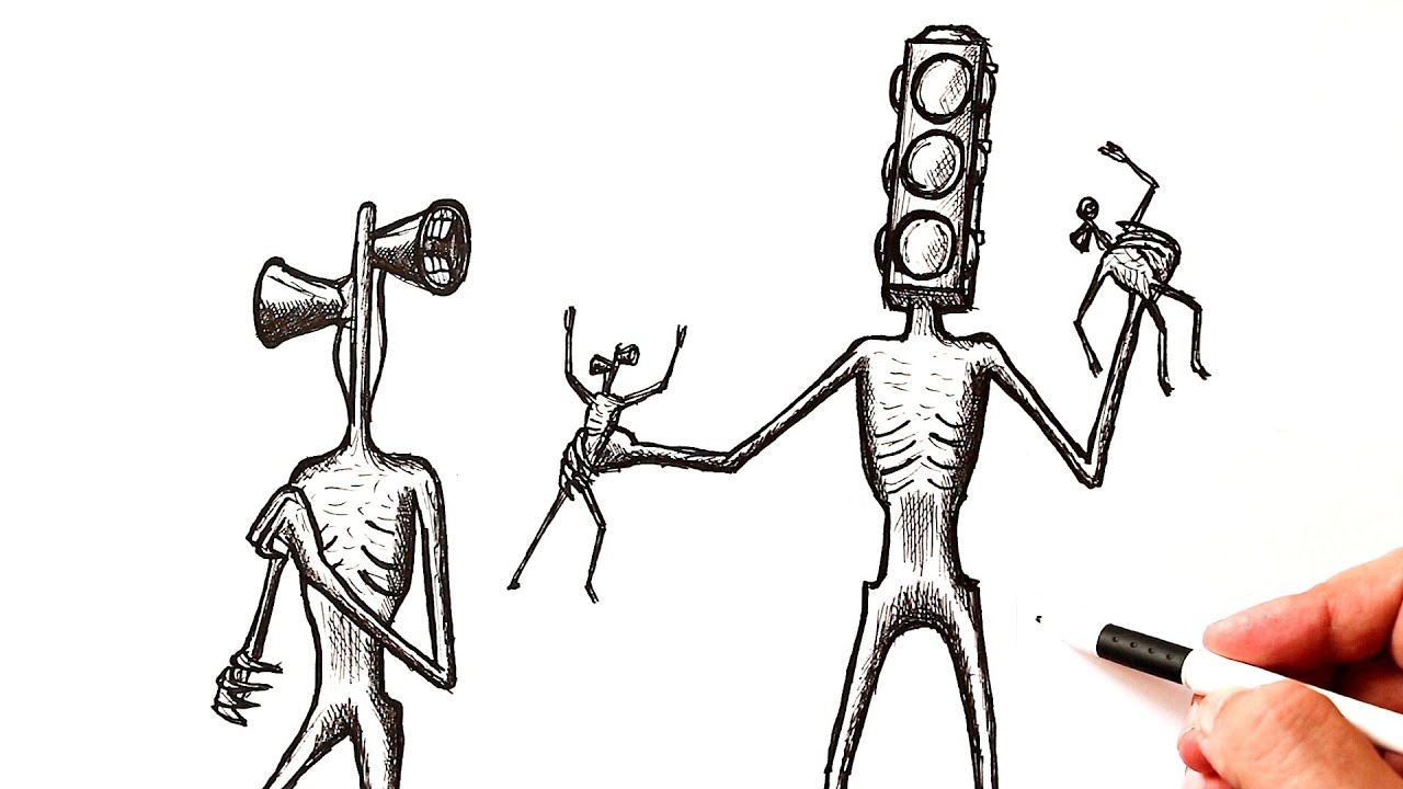 How To Draw A Multi Headed Siren Head Attacking House Head – Themeroute