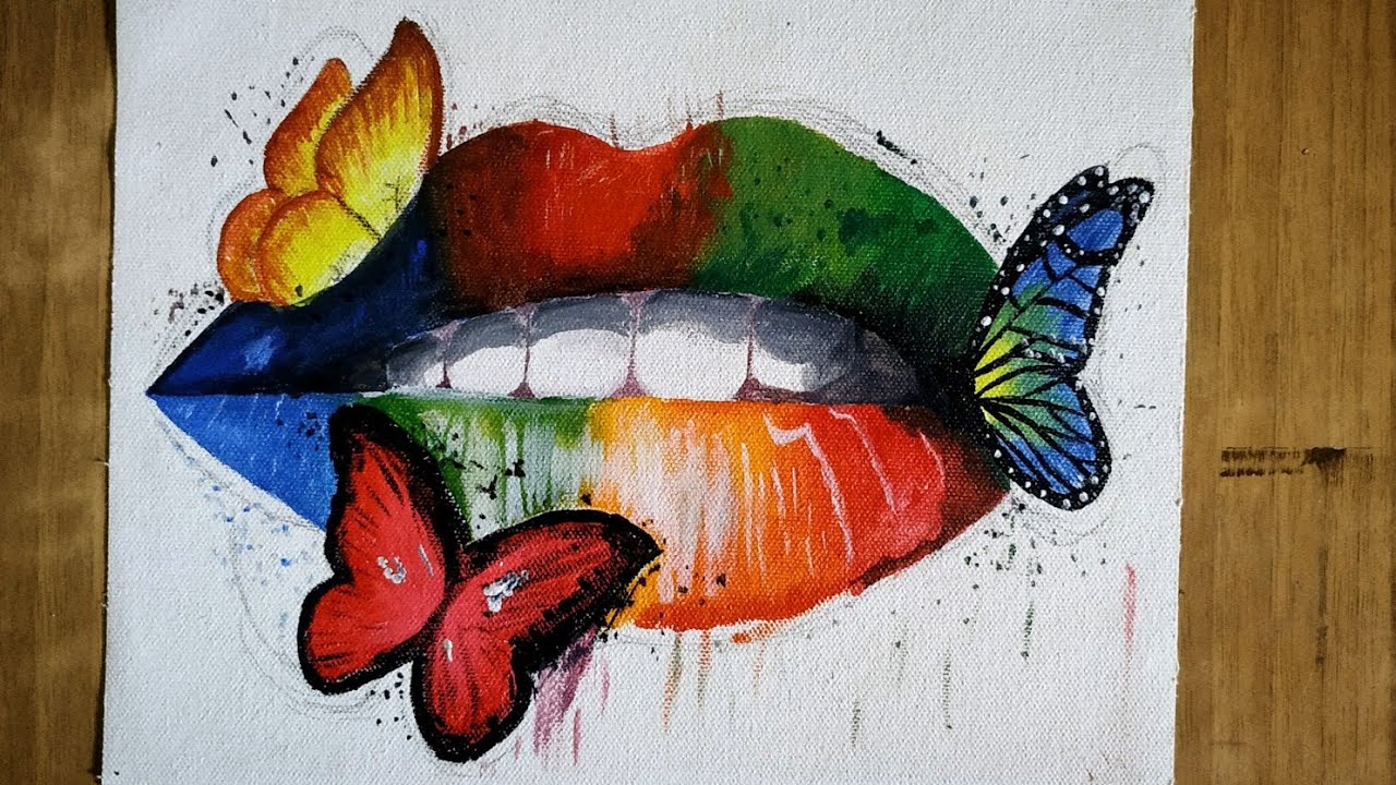 Rainbow Lips Drawing Lipstutorial Org
