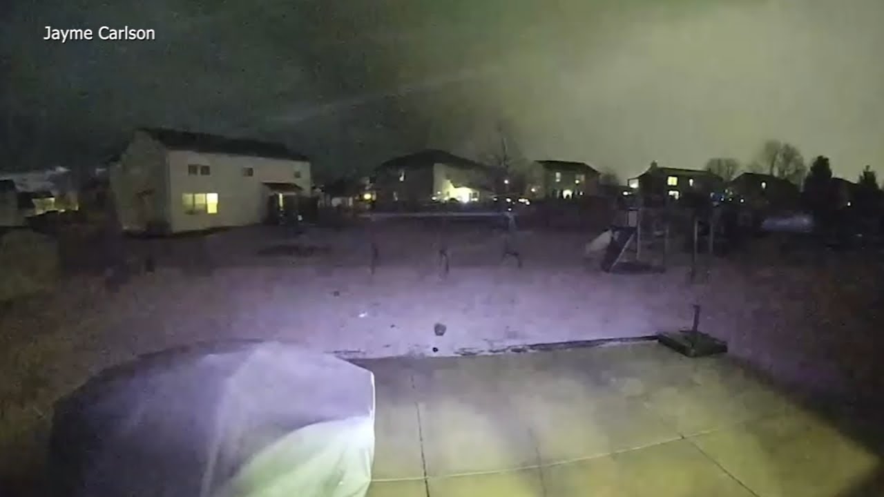 Ring Camera Captures Apparent Tornado In Chicago Suburb Youtube
