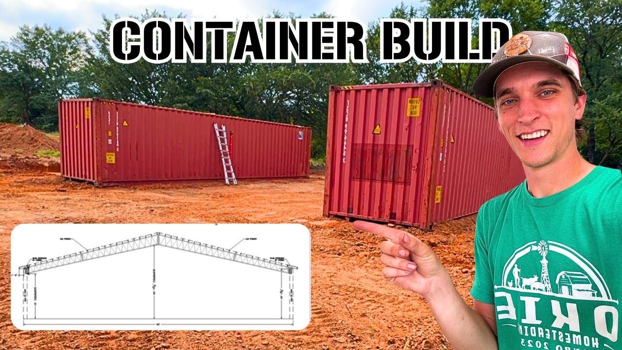 Shipping Container Build Day 1 Building The Trusses Youtube