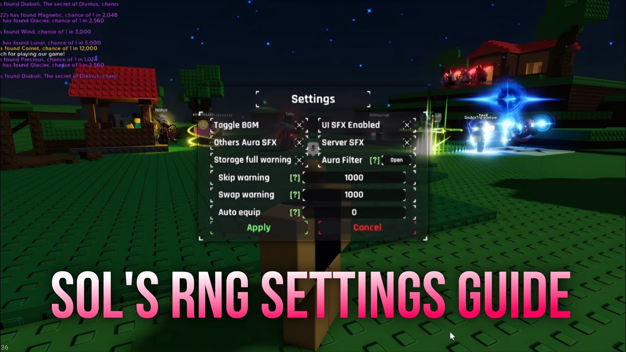 The Best Roblox Sol S Rng Settings Guide Youtube