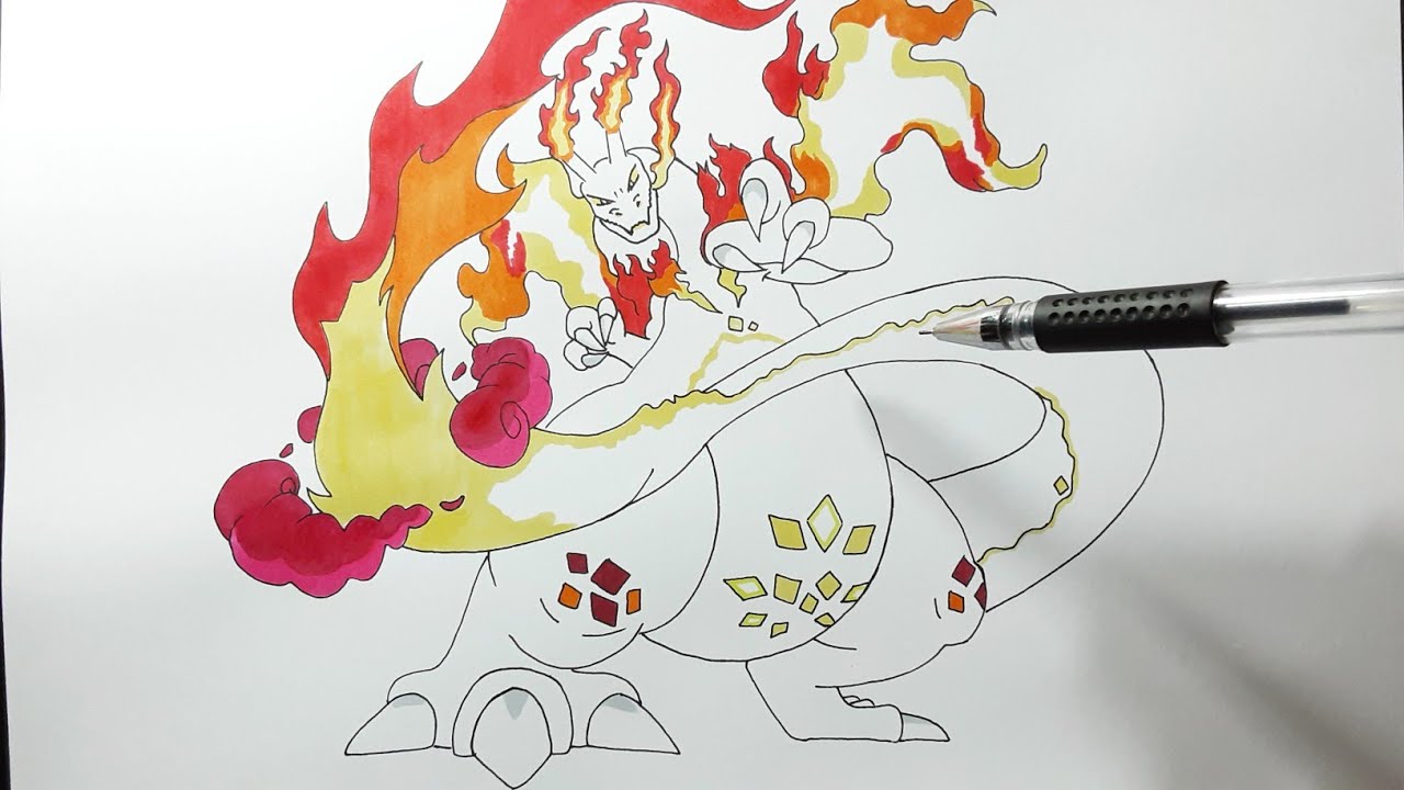 How To Draw Gigantamax Charizard Step By Step 523 Youtube