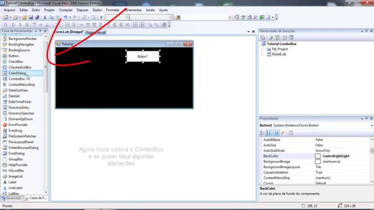 Visual Basic Usando O Combobox 2017 Youtube