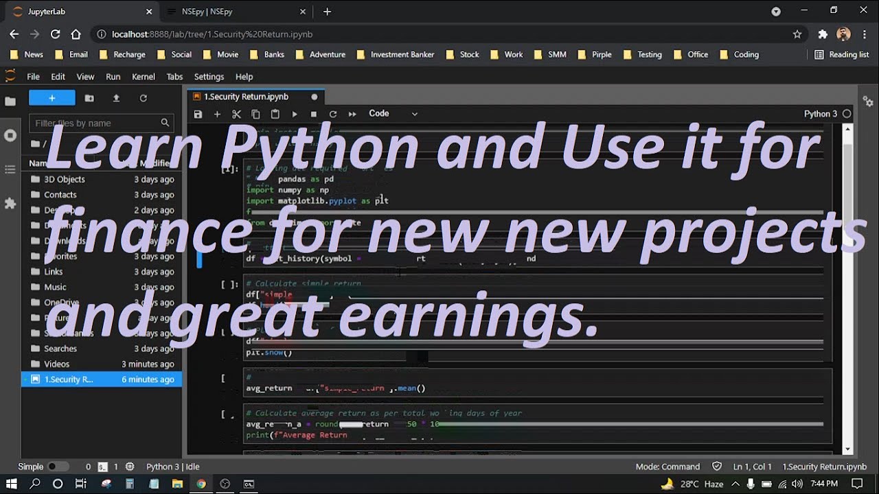 1 Security Return Calculation Python And Finance Youtube