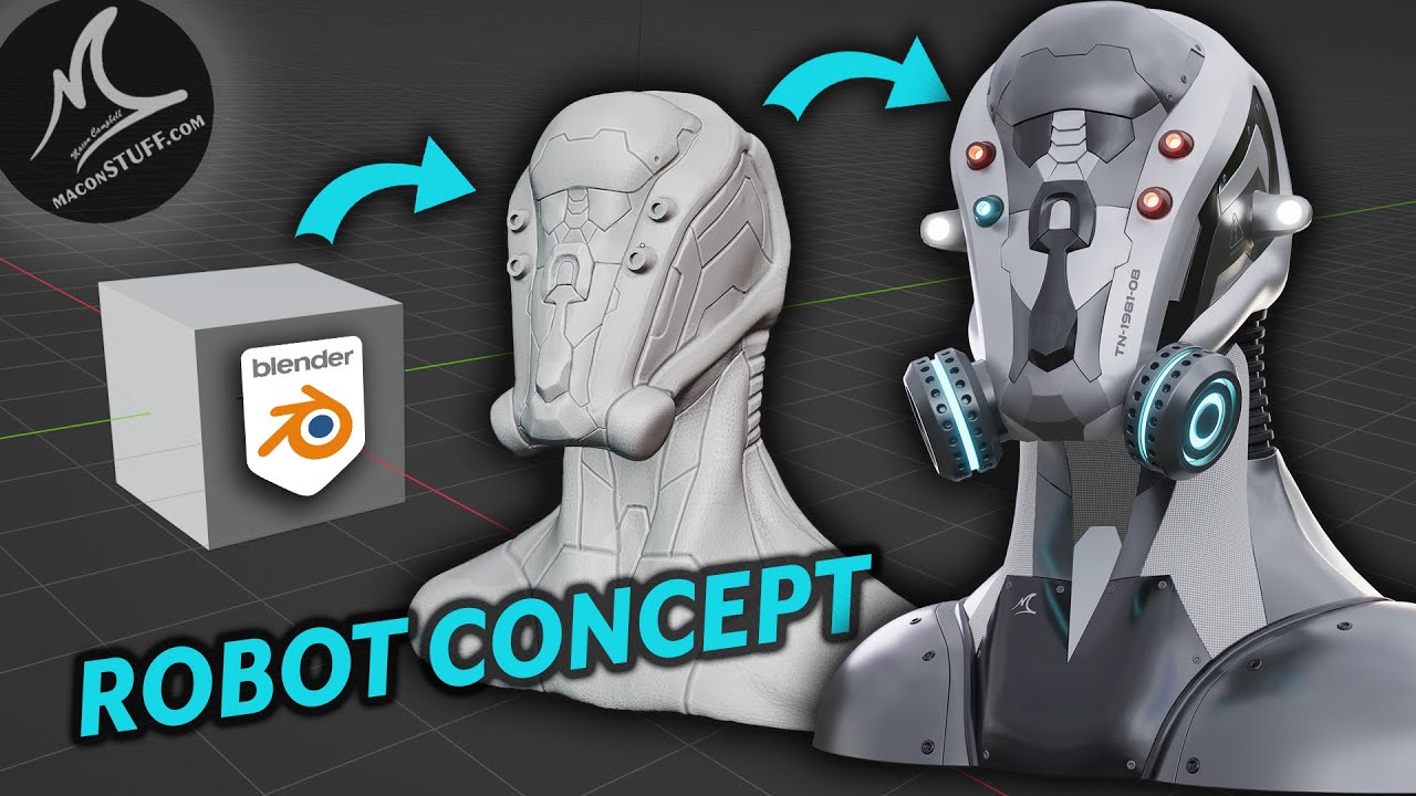 Sculpt And Model A Sci Fi Robot Concept In Blender Youtube