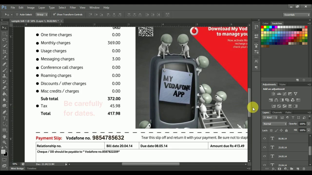 Basic 4 Easy Trick To Edit Utility Bills Mobile Bill Youtube